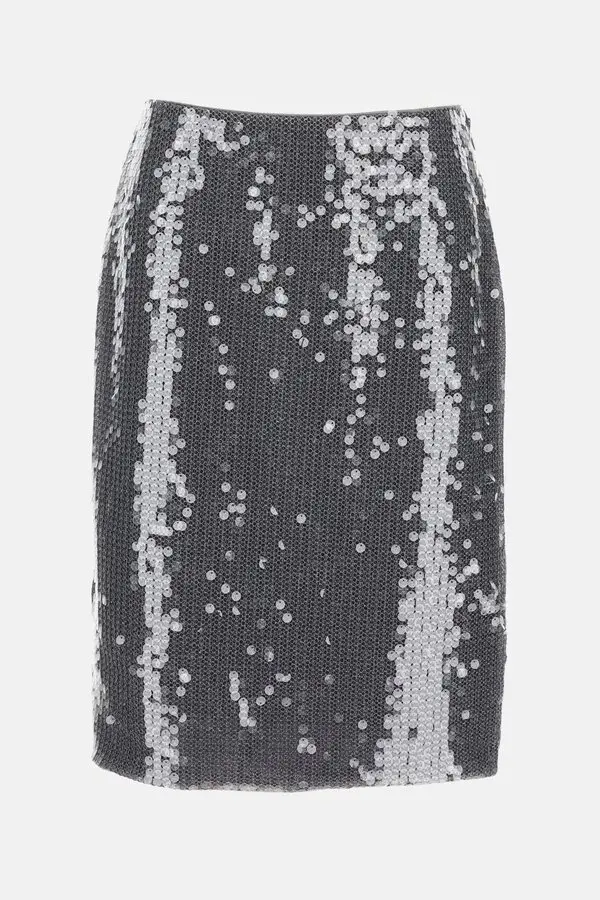 ROTATE BY BIRGER CHRISTENSEN Midi Mesh Skirt - Grey