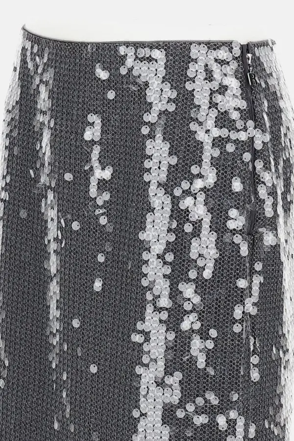 ROTATE BY BIRGER CHRISTENSEN Midi Mesh Skirt - Grey