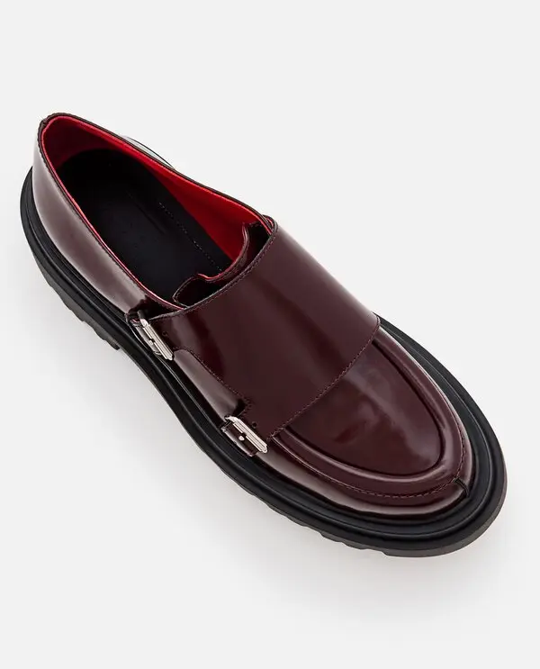 Plan C Buckled Leather Loafers