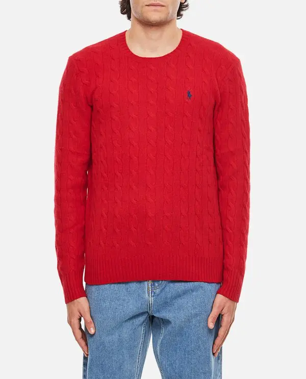Polo Ralph Lauren Pullover In Knitted Blend Of Cashmere And Wool - Red