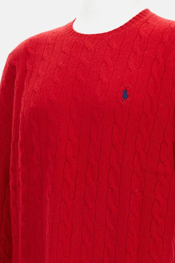 Polo Ralph Lauren Pullover In Knitted Blend Of Cashmere And Wool - Red