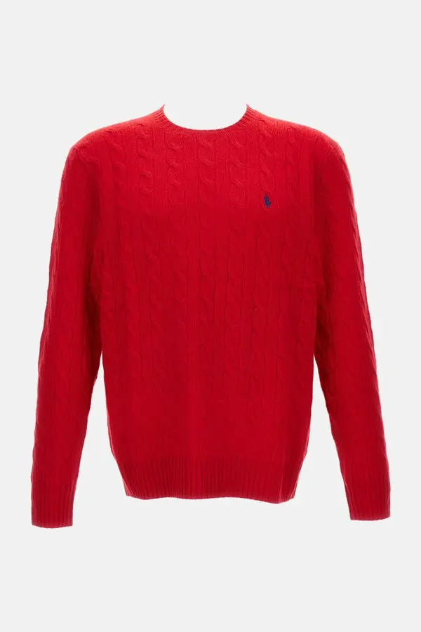 Polo Ralph Lauren Pullover In Knitted Blend Of Cashmere And Wool - Red
