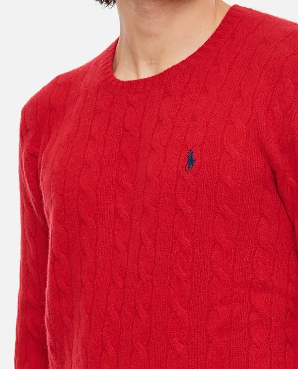 Polo Ralph Lauren Pullover In Knitted Blend Of Cashmere And Wool - Red