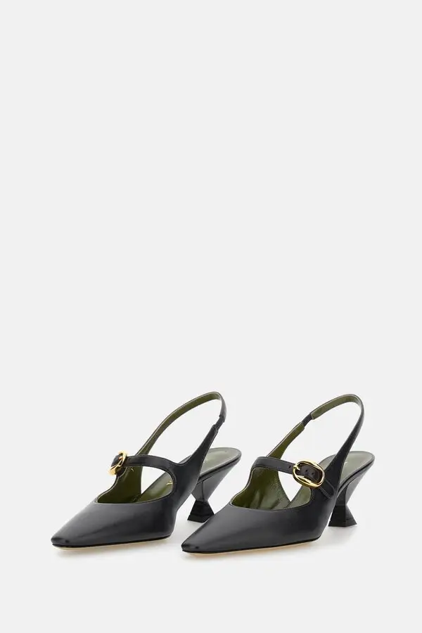 MARIA LUCA Natalia Heeled Slingbacks - Nero