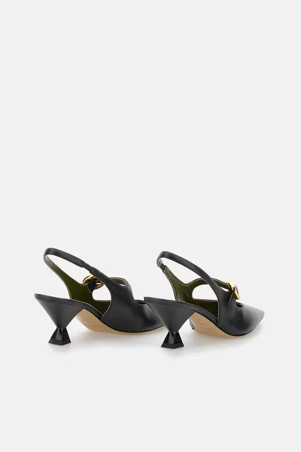 MARIA LUCA Natalia Heeled Slingbacks - Nero