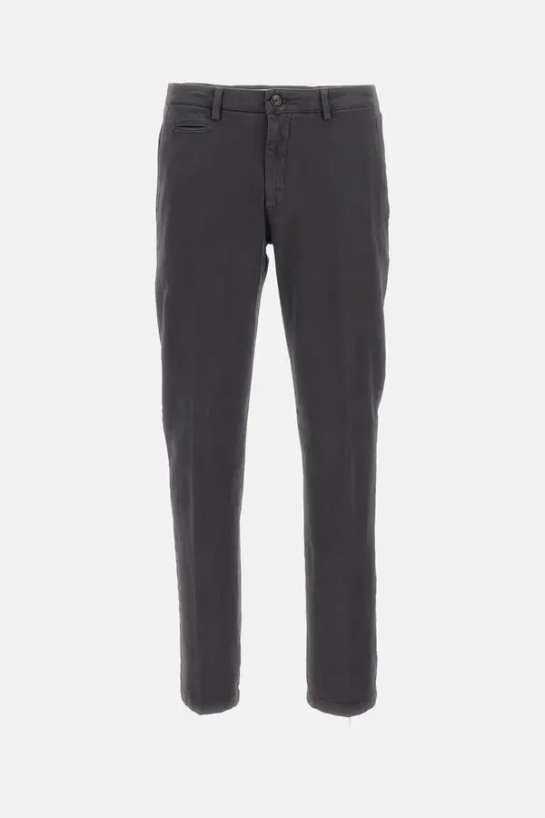 BRIGLIA 1949 Tailored Cotton Trousers - Grey