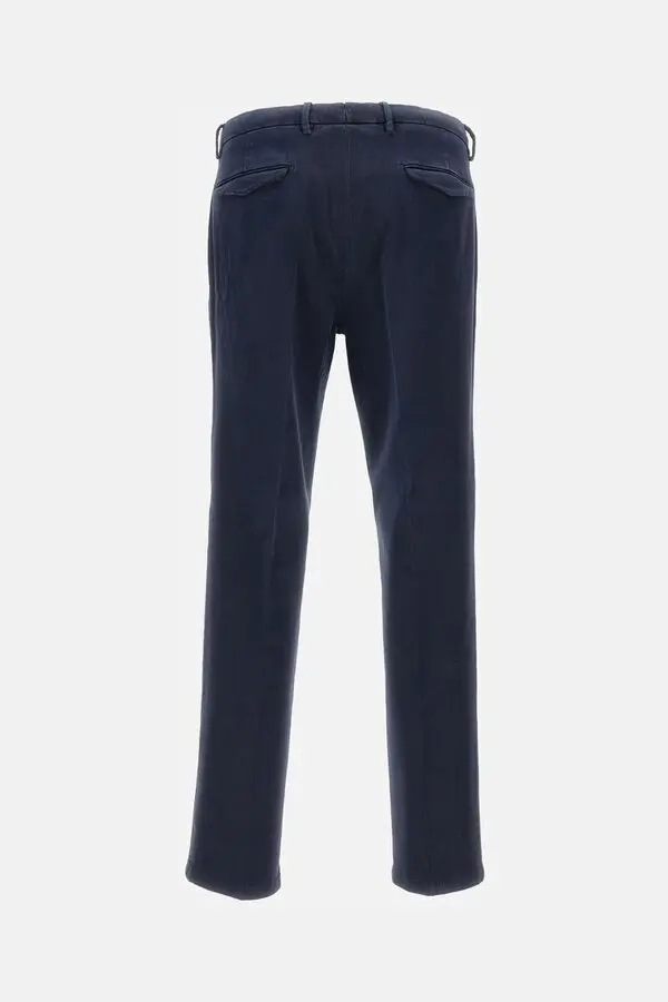 BRIGLIA 1949 Tailored Cotton Trousers - Blue