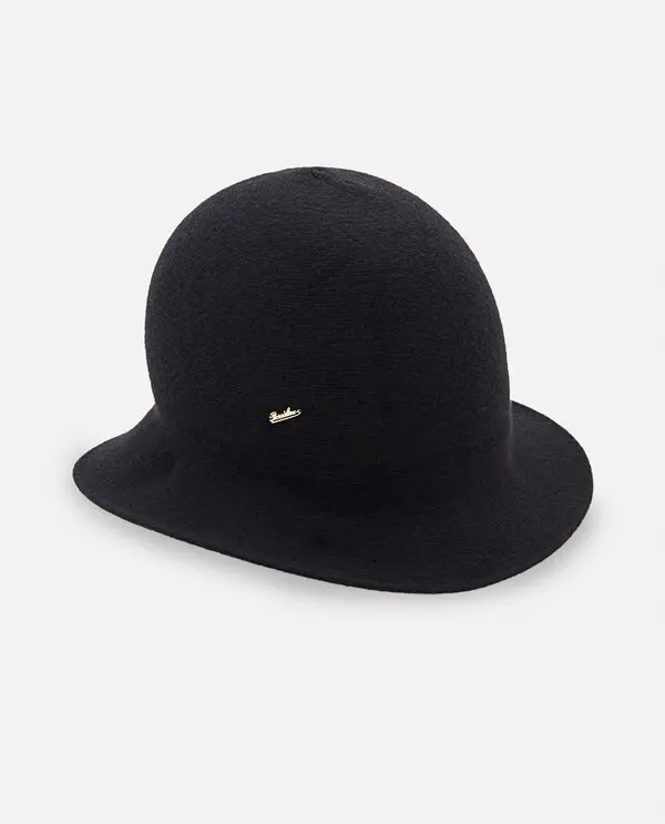 Borsalino Velour Felt Cloche Hat - Black