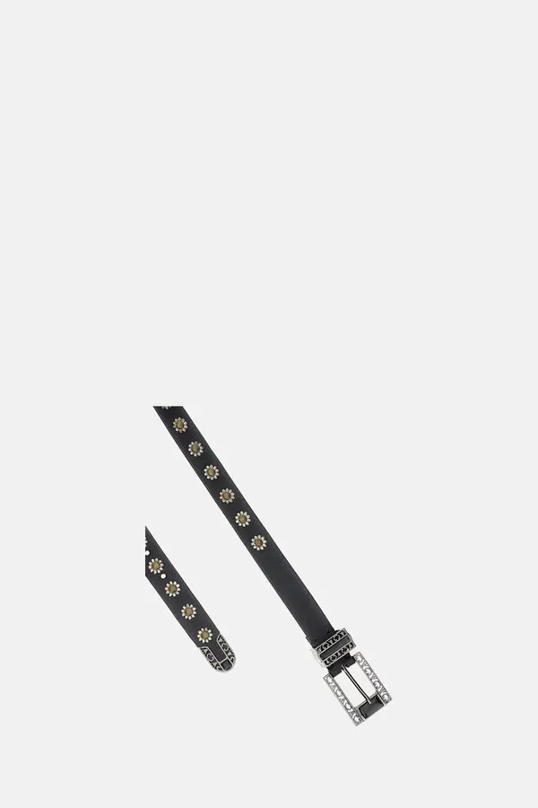 GOLDEN GOOSE Leather Belt With Floral Studs