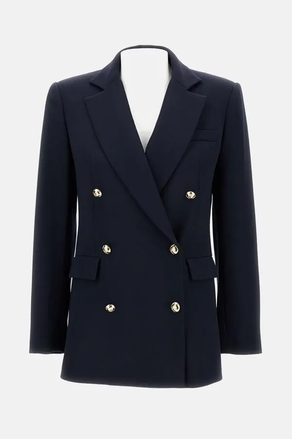 AFTERCOAT Wool Blazer With Gold Button Detail