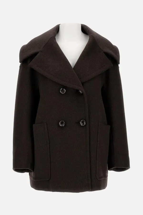 Max Mara Wool Double-breasted Jacket - Brown