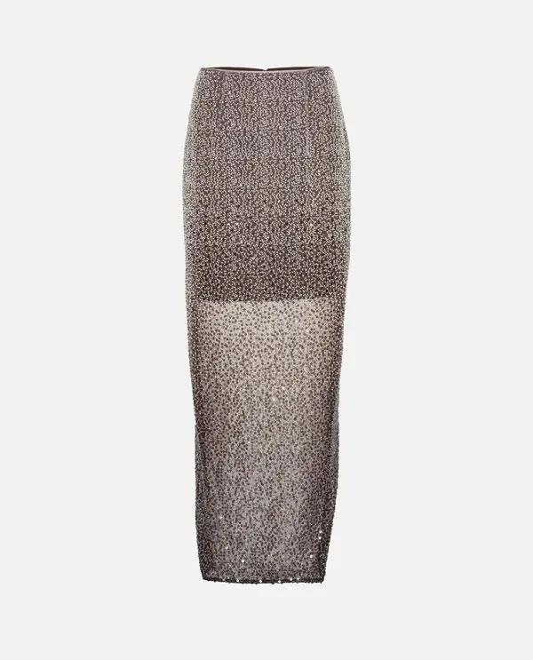 ROTATE BY BIRGER CHRISTENSEN Sequin Embellished Tube Skirt - Grey