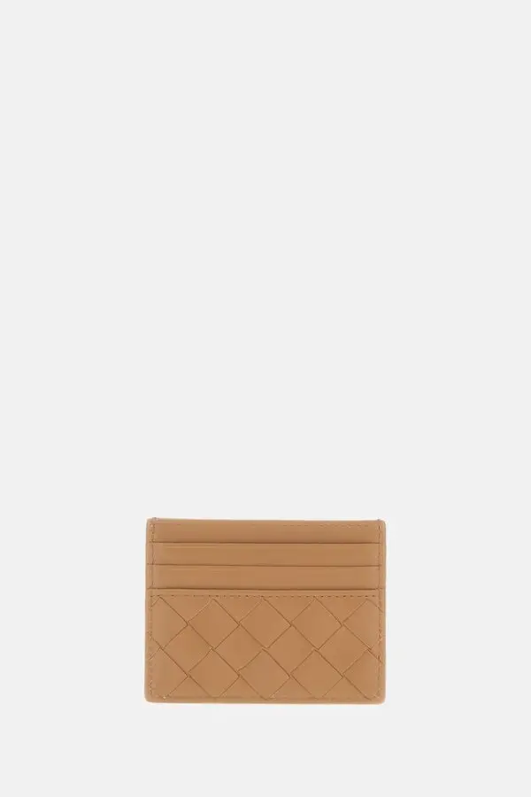 Bottega Veneta Woven Card Holder - Brown