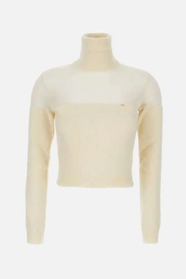 Elisabetta Franchi Turtleneck With Brushed Insert - Multicolor