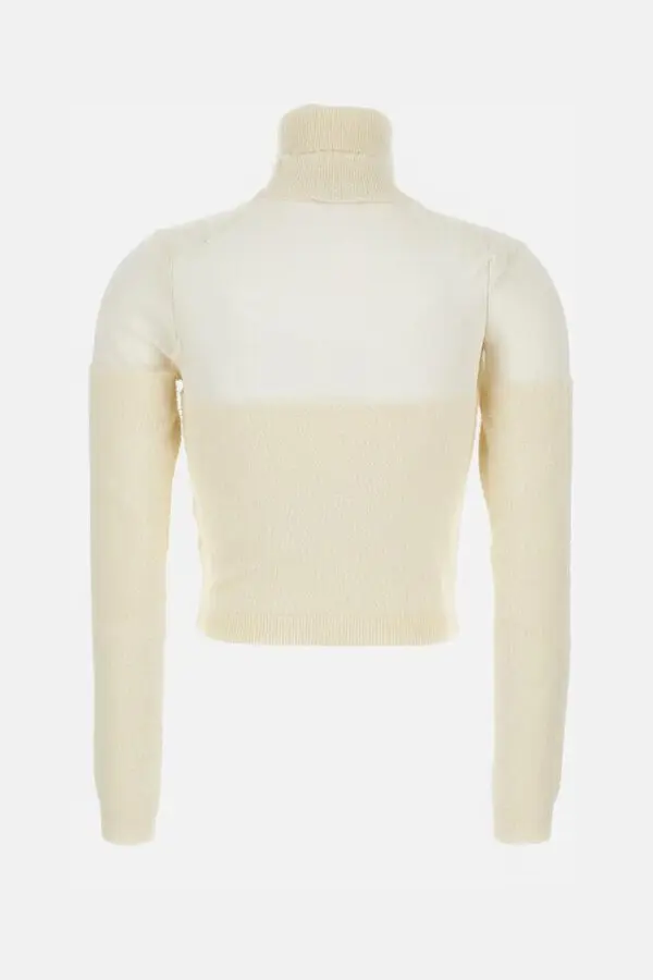 Elisabetta Franchi Turtleneck With Brushed Insert - Multicolor
