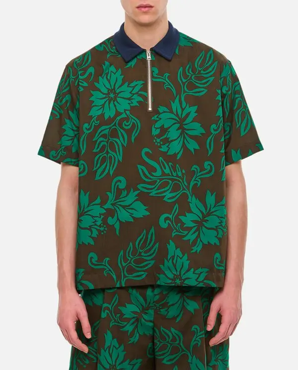 Sacai Floral Print Polo