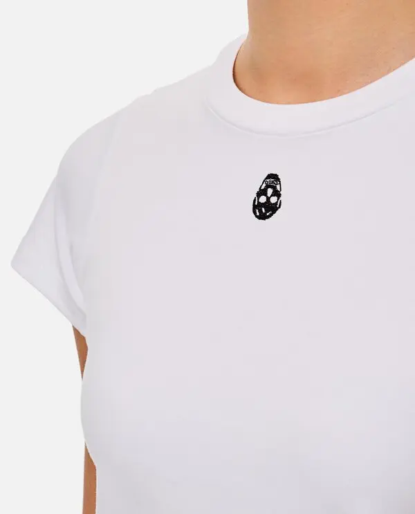 Alexander McQueen Crew Neck T-shirt With Embroidered Logo