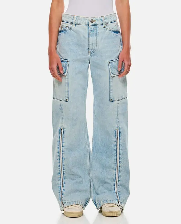 Stella McCartney Denim Cargo Pant With Front Zipper
