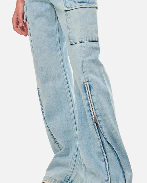 Stella McCartney Denim Cargo Pant With Front Zipper