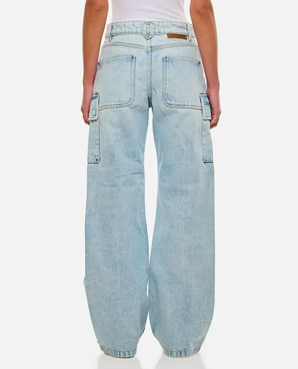 Stella McCartney Denim Cargo Pant With Front Zipper