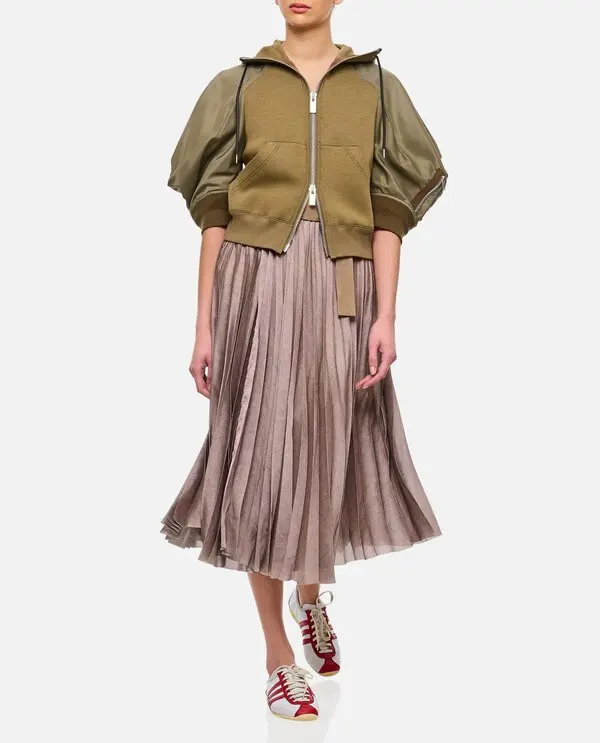 Sacai Pleated Skirt With Buckled Belt