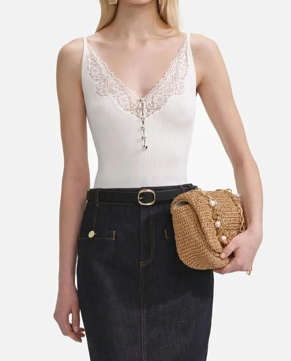 SELF-PORTRAIT Lace-trimmed Top