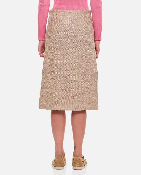 CORMIO Lucia Cotton Midi Skirt - Beige