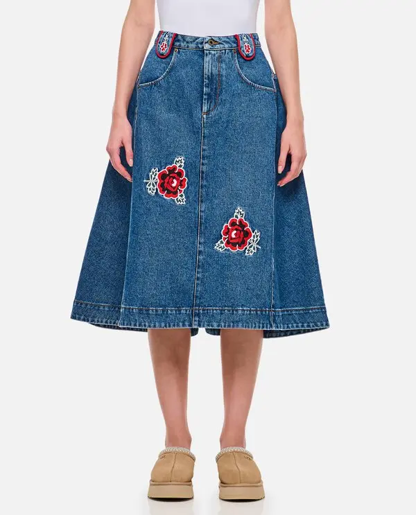 MOLLY GODDARD Abi Midi Skirt - Multicolor
