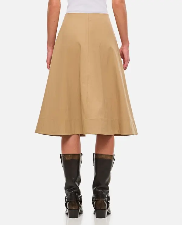Khaite Trapeze Midi Skirt