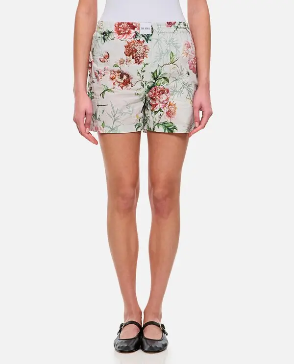 Attico Floral Print Poplin Shorts
