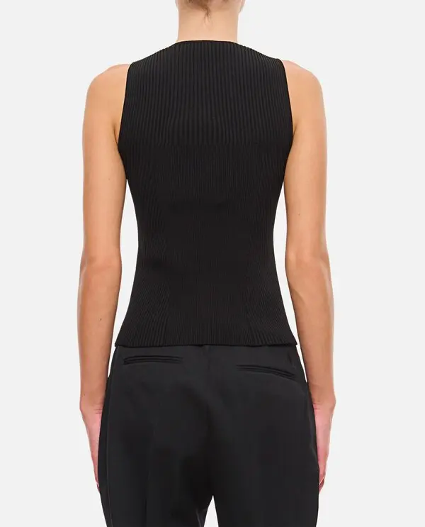 Alexander McQueen Sleeveless Cut Out Knit Top