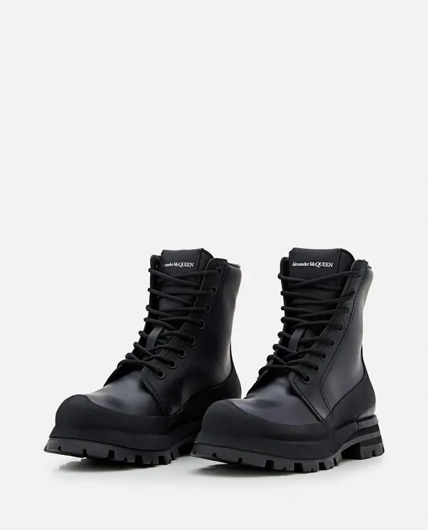 Alexander McQueen Leather Lace-up Boots