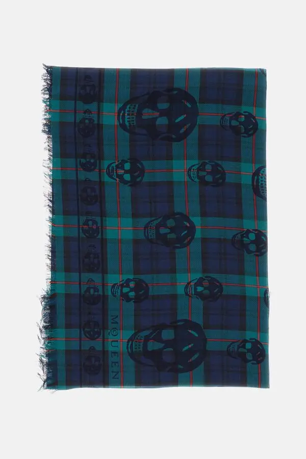 Alexander McQueen Tartan Scarf - Blue