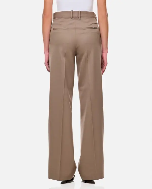 Attico Wide Leg Gabardine Trousers