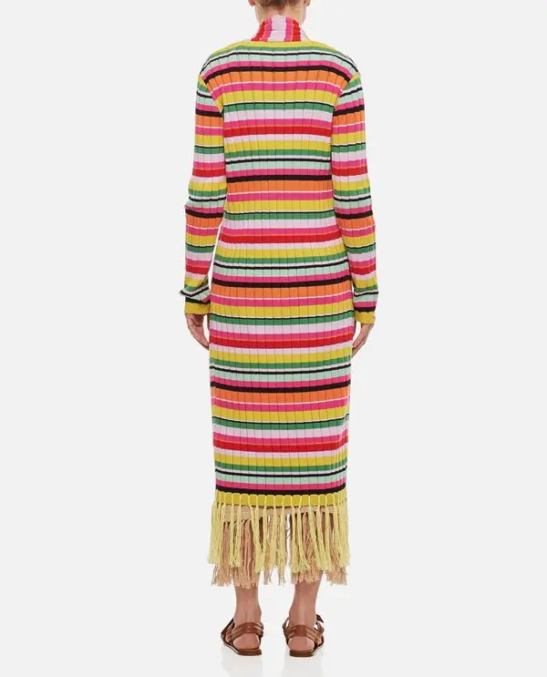 GIO GIOVANNI GEROSA Cotton Long Cardigan With Fringes