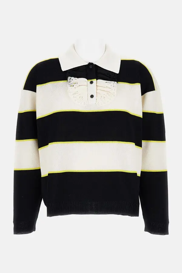 Alexander McQueen Silk Striped Polo
