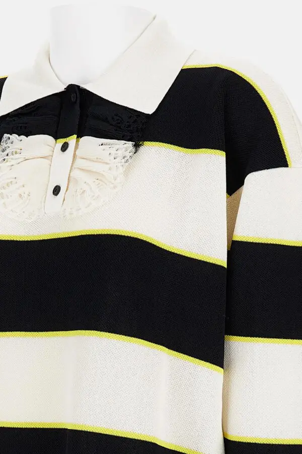 Alexander McQueen Silk Striped Polo