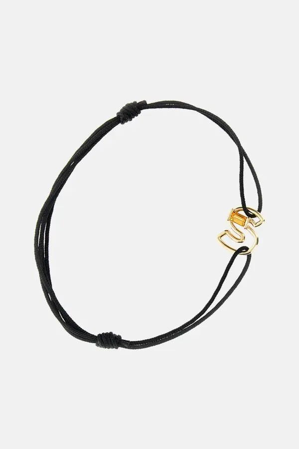 ALIITA Letter S Charm Bracelet - Black