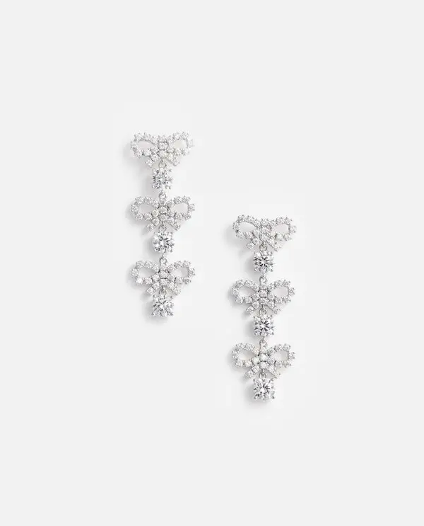 SELF-PORTRAIT Bow Dangle Earrings - Silver