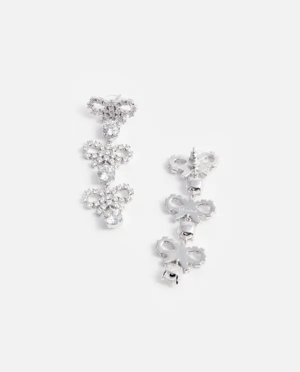SELF-PORTRAIT Bow Dangle Earrings - Silver