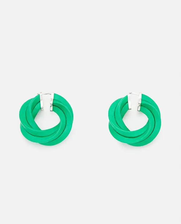 Bottega Veneta Twist Hoop Earrings - Green