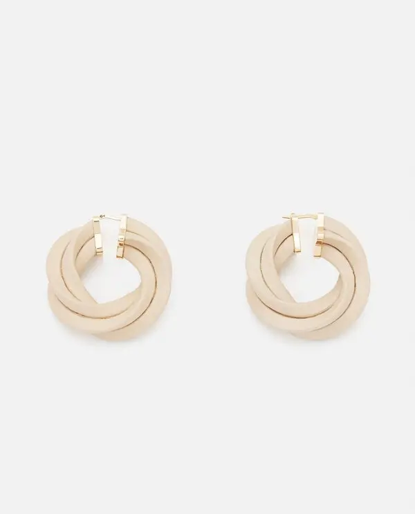 Bottega Veneta Twist Hoop Earrings - White