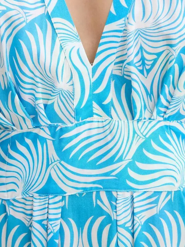 Melissa Odabash Leaf-print Pleated Maxi Dress