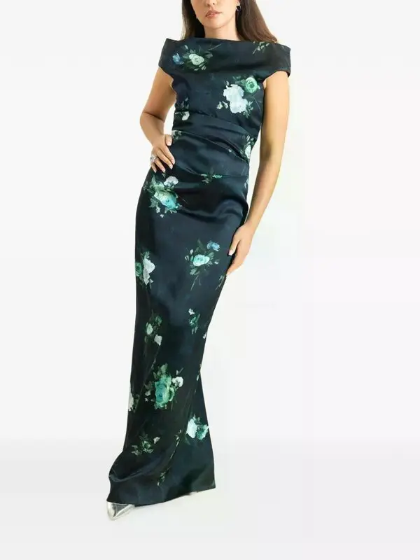 Erdem Floral Print Off-shoulder Maxi Dress