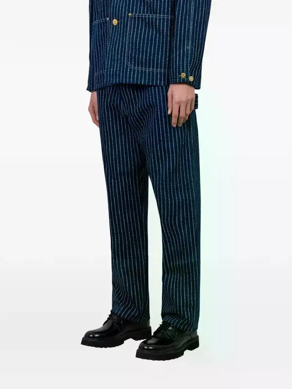 HUMAN MADE Logo-pattern Pinstripe Jeans - Blue