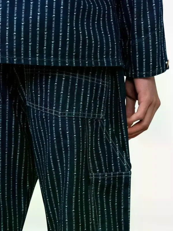 HUMAN MADE Logo-pattern Pinstripe Jeans