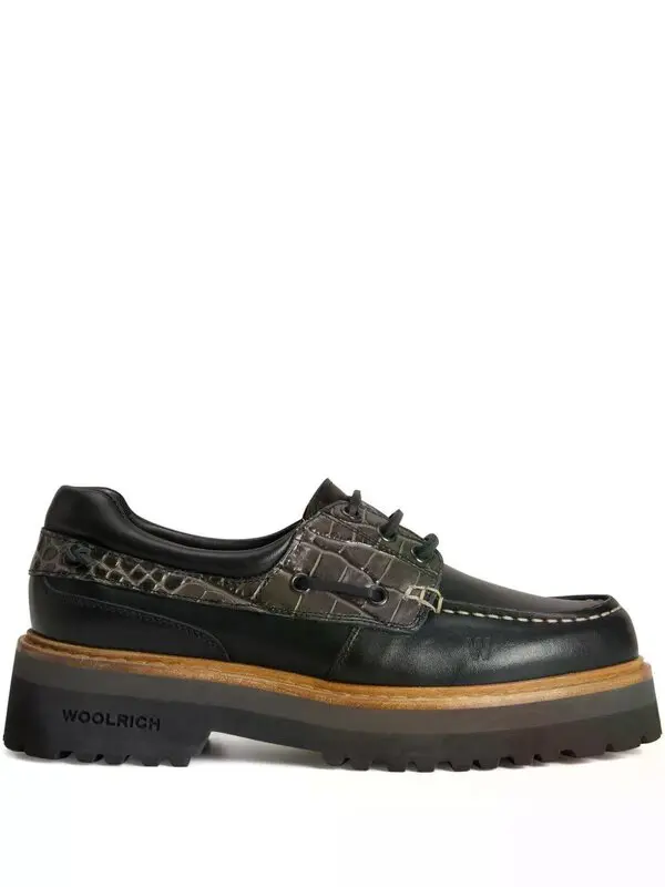 Woolrich Leather Crocodile-effect Shoes