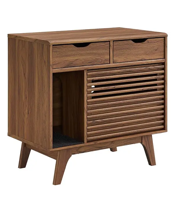 MODWAY Render Cat Cabinet - Walnut