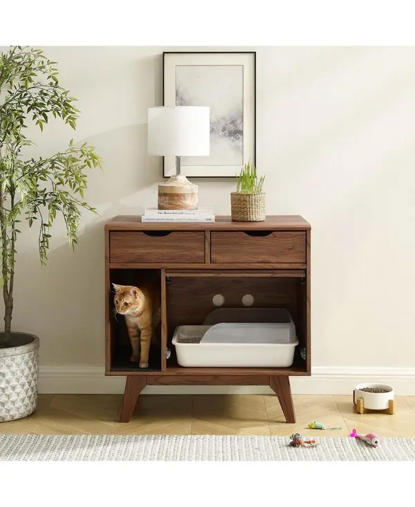 MODWAY Render Cat Cabinet - Walnut