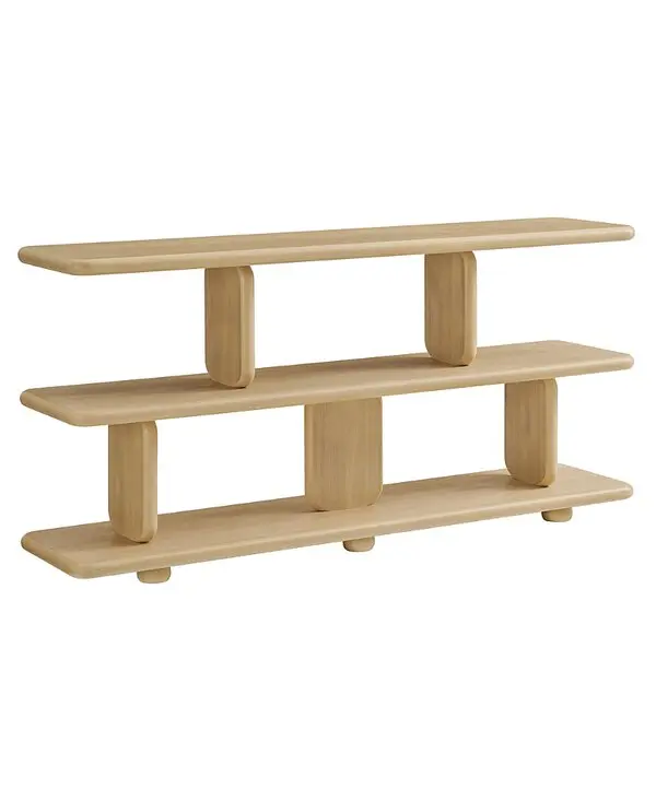 MODWAY Lyle Sculptural 2-tier Bookshelf - Natural